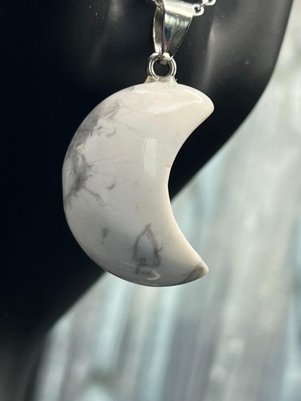 Howlite Moon Pendants